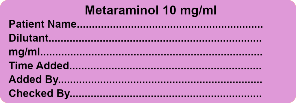 Metaraminol - Hospilabel.com
